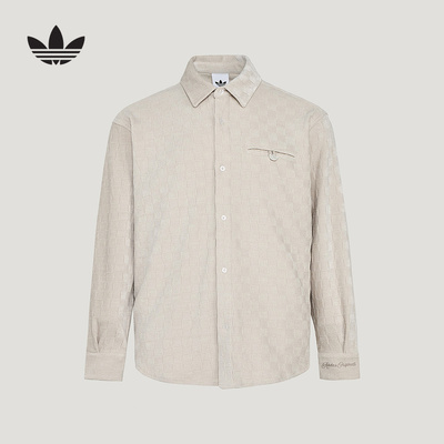 adidas阿迪达斯三叶草Chenille衬衣2026春梭织提花长袖衬衫KU5614