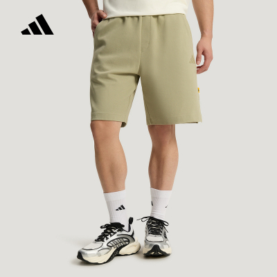 adidas阿迪达斯抽绳五分裤2026夏男卡通印花宽松针织短裤 KR5085