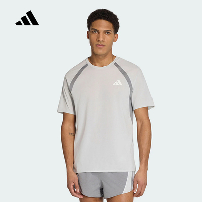 adidas阿迪达斯速干撞色训练健身跑步半袖2026秋男短袖T恤 KG9748