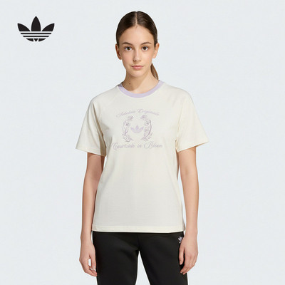 adidas阿迪达斯三叶草T恤2026春男女小童运动休闲短袖上衣 KX7610