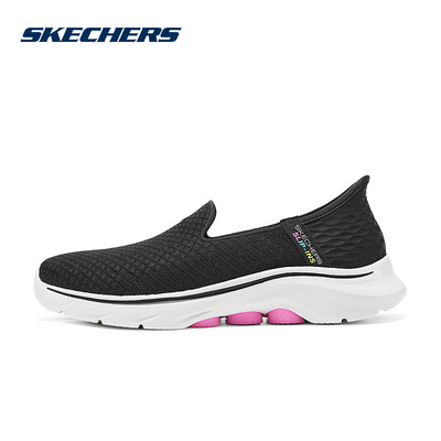 Skechers斯凯奇女士轻便网面透气一脚蹬闪穿健步鞋125228/BKHP