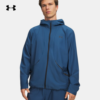 UA安德玛春新款男子Unstoppable运动连帽防风夹克外套6014621-498