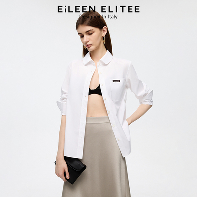 朗姿欧洲EiLEEN ELITEE学院风白衬衫气质通勤上衣2025年秋季新款