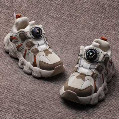 冬季加绒保暖旋钮童老爹鞋