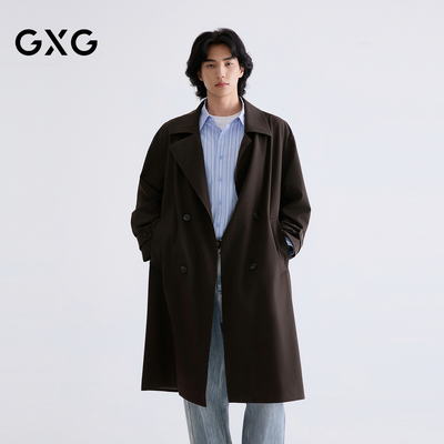 GXG男装 中廓翻领风衣 2026春季新品G26A081002
