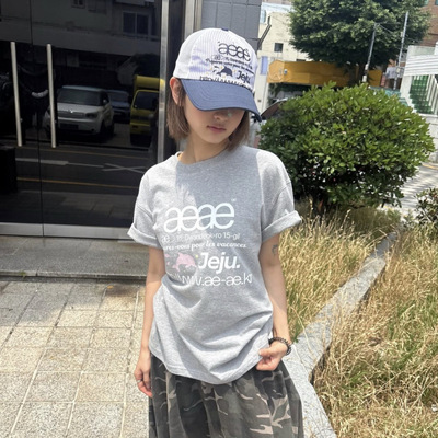 韩国小众潮牌aeae 26新款济州岛限定LOGO 小海豚拼接网眼棒球帽女