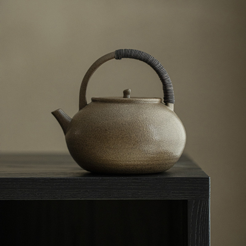 草木祠 梵汝椰棕藤编提梁壶侘寂复古煮茶壶家用陶瓷电陶炉烧水壶