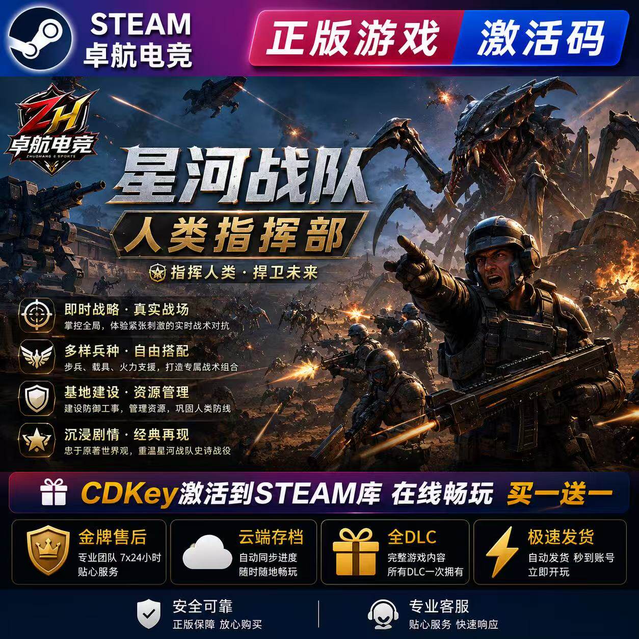 星河战队人类指挥部 正版Steam激活码CDKey入库全DLC即时战略游戏