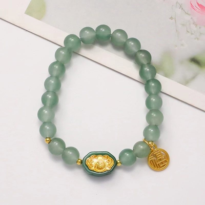 手链手天然和田玉饰转运珠礼物设计女小众7/8mm弥勒佛手串桶珠吊