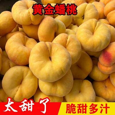 正宗山东蒙阴黄金毛蟠桃子新鲜手撕扁桃脆软彩虹蟠桃当季水果