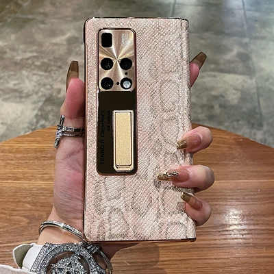 适用于华为x2电镀蟒纹铰链保护壳