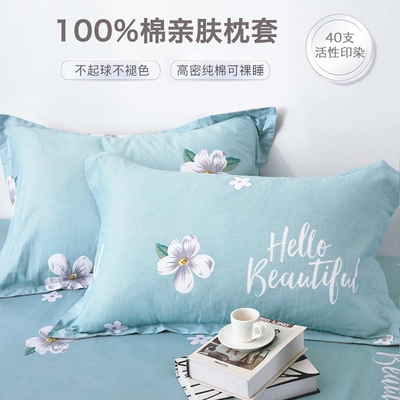 纯棉枕套一对装100全棉枕头套