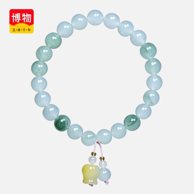 送证书新疆玉石手串手链天山翠石英岩玉直径8mm女款送礼物13274
