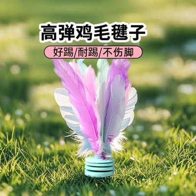 多彩羽毛毽子运动专用儿童小学生毽球比赛耐踢高弹底鸡毛幻彩初学