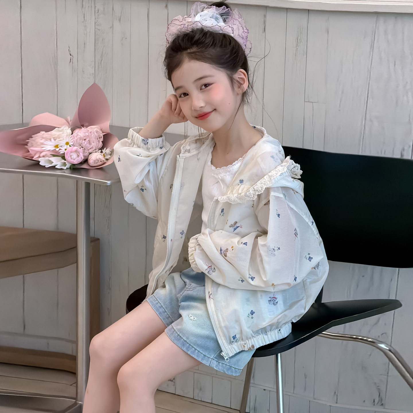 女童防晒衣2026新款夏季冰丝儿童韩系大童薄款女孩宽松外套皮肤衣