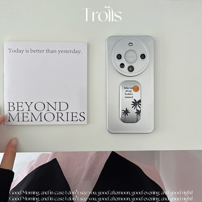 Trolls|落日椰林 原创高级感冷淡风ins电镀银色手机壳全包软壳适用华为Pura80Promate70小米17iphone17promax