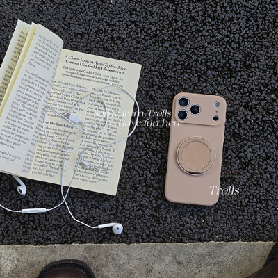 Trolls｜暖暖奶茶 秋冬氛围感ins风奶茶色折叠支架手机壳全包防摔软壳适用华为mate80Pro小米17苹果16/reno15