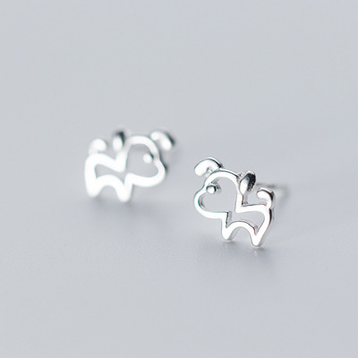 狗狗耳钉可爱简约小狗女