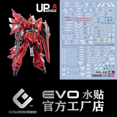 EVO RG 1/144 新安洲高达模型 新安州 Sinanju MSN-06S 荧光水贴