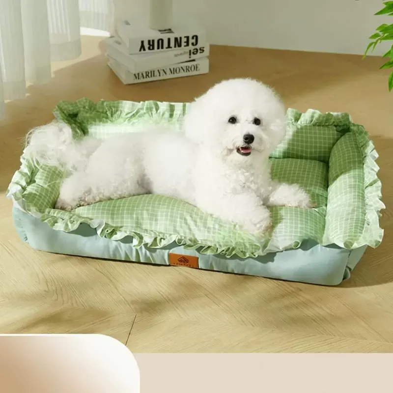 小型犬宠物窝时尚清新猫咪木耳边方窝猫窝夏天凉窝猫床狗窝