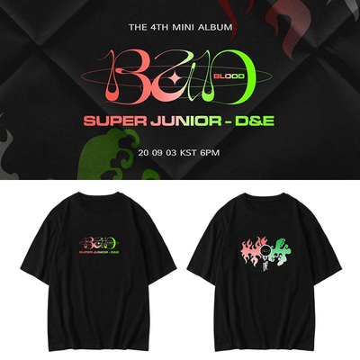 SuperJunior D&E组合BAD BLOOD周边同款短袖T恤宽松印花打歌服