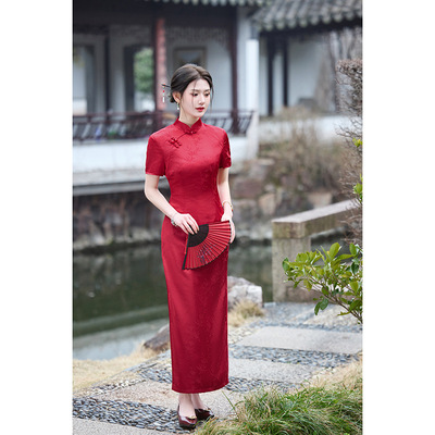 cheongsam chinese traditional qipao dress旗袍中国风红色旗袍