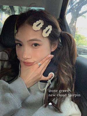法式植绒波浪小众云朵边夹