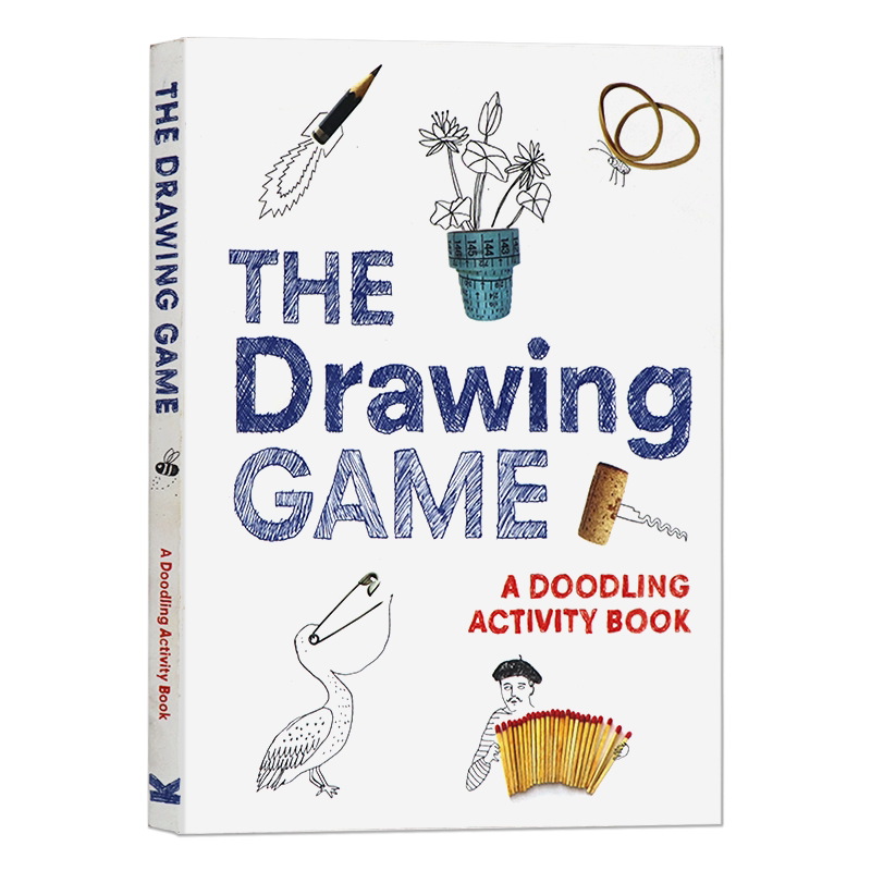 涂鸦插画游戏 英文原版 The Drawing Game 另类涂色书 美术创作 创意画册 简单家居用品画 培养动手能力 激发想象力 艺术类