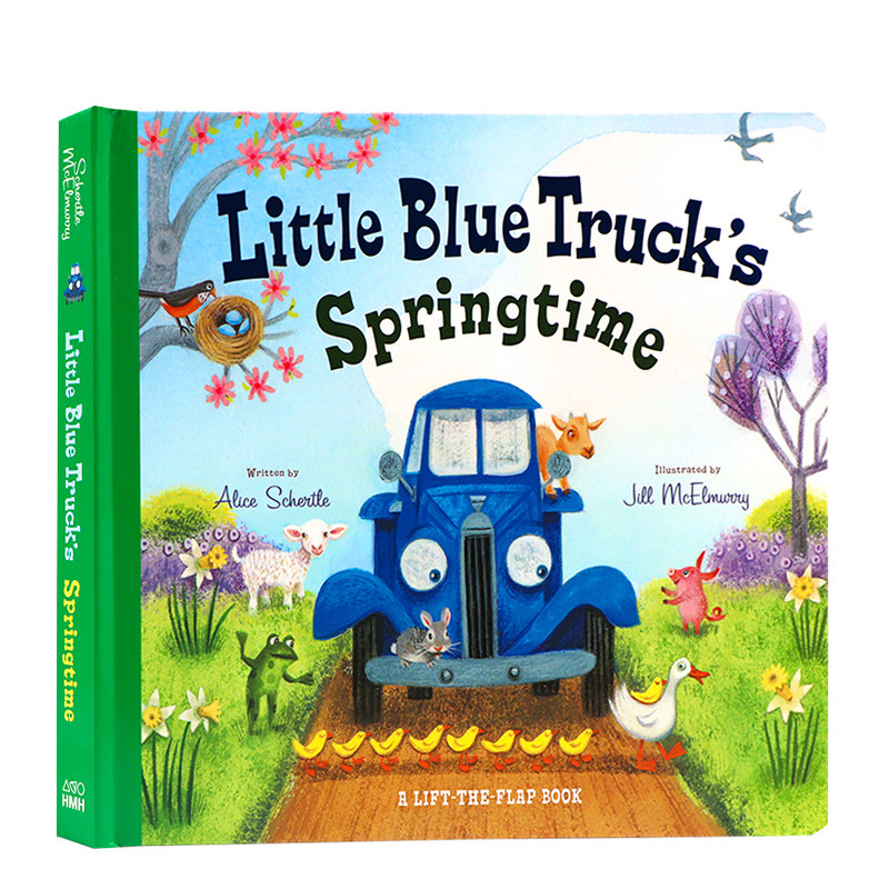 进口英文原版正版小蓝卡车的春天 Little Blue Truck's Springtime精装纸板翻翻书大开本儿童英语启蒙认知图画故事书亲子 ...