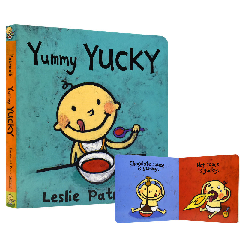 进口英文原版正版 Yummy Yucky名家Leslie Patricelli幼儿启蒙纸板书 0.5-3.5岁不易撕烂教小宝宝认识什么可以吃 ...