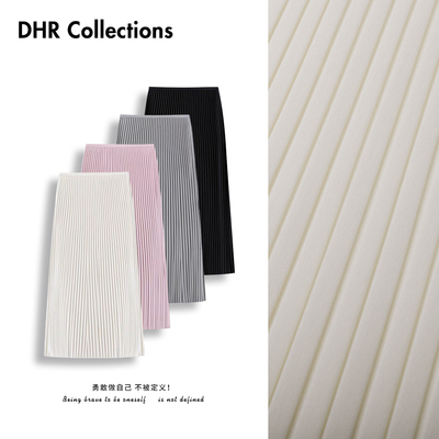 豆豆7 【轻盈百褶裙】重工压褶柔顺半身裙显瘦时尚女-DXQZ2695