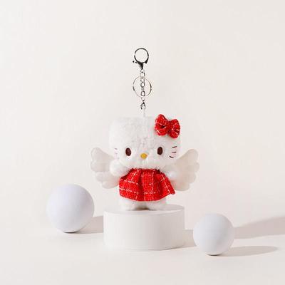 莫钥匙炼填充娃娃袋吊坠天使Kt猫娃娃书包背包吊坠夫妇小礼物