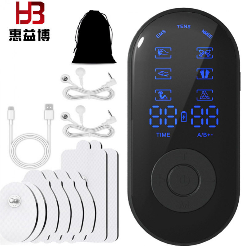 usb充电18种模式双通道ems刺激器 tens理疗仪经络脉冲按摩器