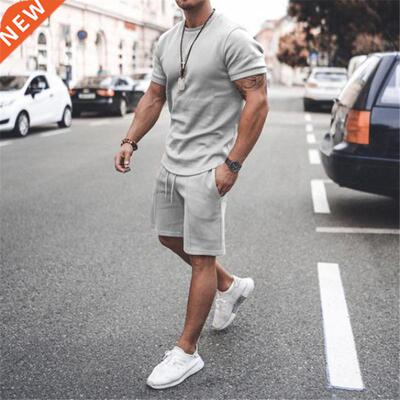 2021New Men's Sportswear Suits Set Casual Shorts Set