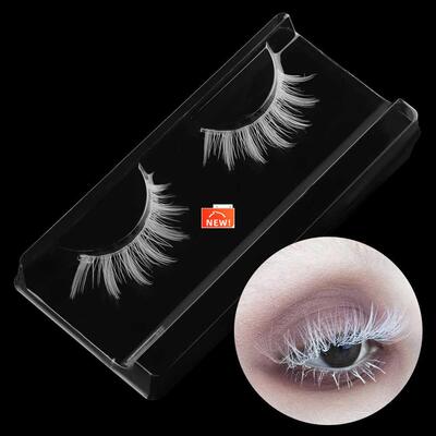 3 pair Fashion Handmade White False Eyelashes Long Cross Eye
