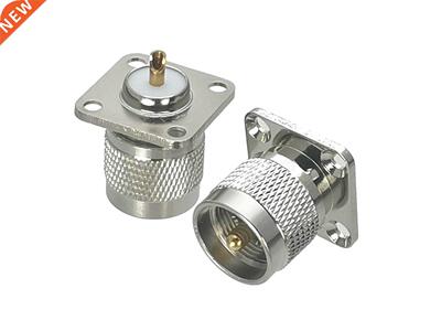 10Pcs SL16 UHF PL259 Male Plug 4 hole with flange soldering