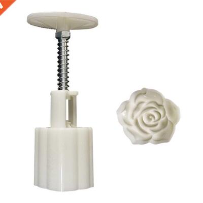 Mooncake Mold Bloom Rose Stamp Cookie Cutter Mould Press Bak