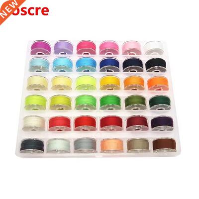 6 Grid Transparent Bobbin Storage Box Colorful Bobbin Threa