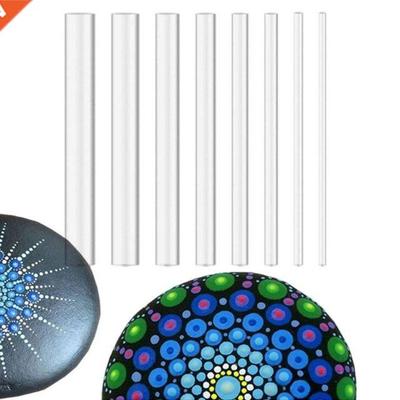 8Pcs Clear Round Acrylic Rod Round Twist Bar Dotting Rock Ma