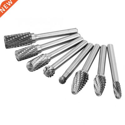 8Pcs Double Cut Tungsten Steel Carbide Rotatory Burr Die Gri