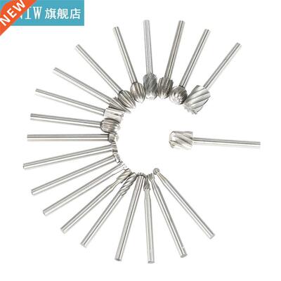 20PCS 3mm Shank HSS CNC Rotary Burrs Set File Milling Cutter
