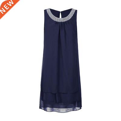 Bla Sequn Chffon Summer Dress Women Elegant Sveless R