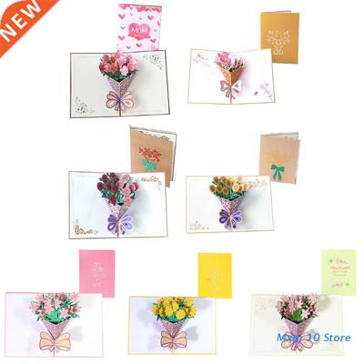 D Pop Up Carnation Rose Flower Greeting Card Valentines Day