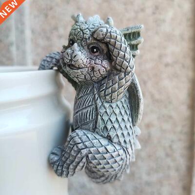 4pcs Resin Dragon Sculpture Art Statue Landscape Lawn Figuri
