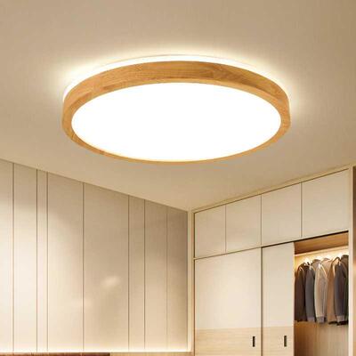 LED Ceiling Light Wood Round Square for Living Room Bedroom