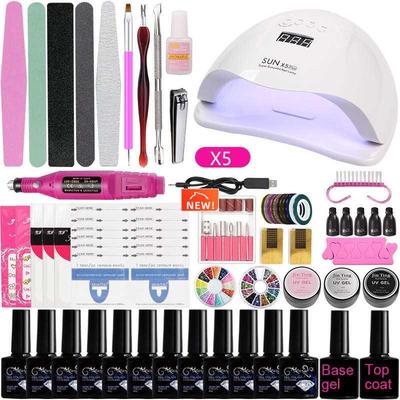 Gel Nail Polish Set Professional Tool Kit Glitter Vernis Sem