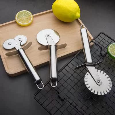 3 Patterns Stainless Steel Pizza Cutter Double Roller Pizza