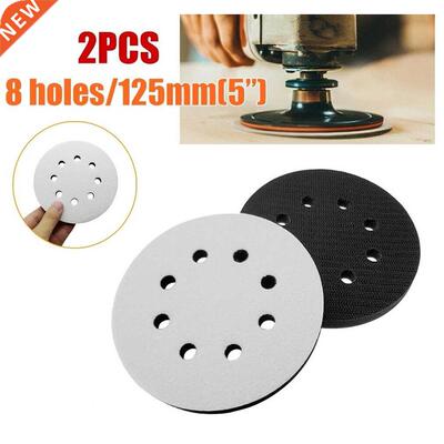 2pcs 8-Hole Soft Sponge Interface Pad For Sanding Pads 5 Inc