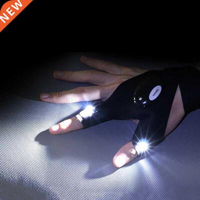 Nig Lig Waterproof Fishing Gloves with LED Flashlig Re