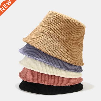 Autumn Winter Bucket Hat Solid Fisherman Hat Corduroy Sun Ha